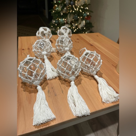 Holiday | Glass Macrame Glass Globe Ornaments Set | Poshmark